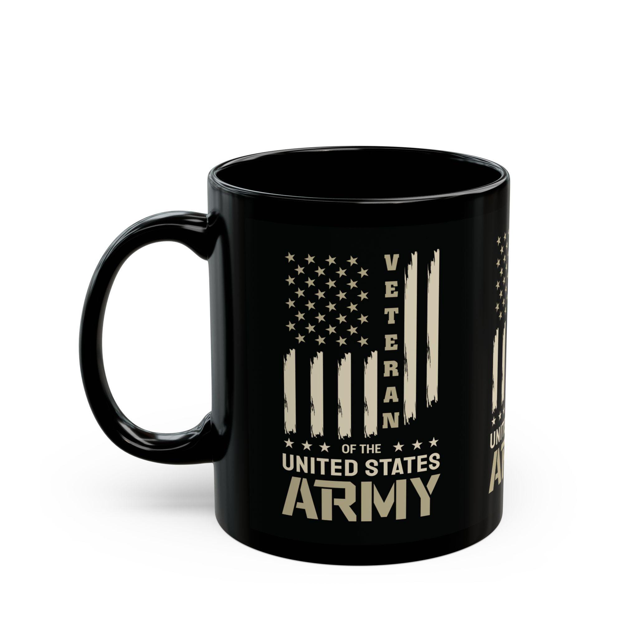 Army Veteran Black Mug - US Army Coffee Cup, Military Gift, Patriotic ...
