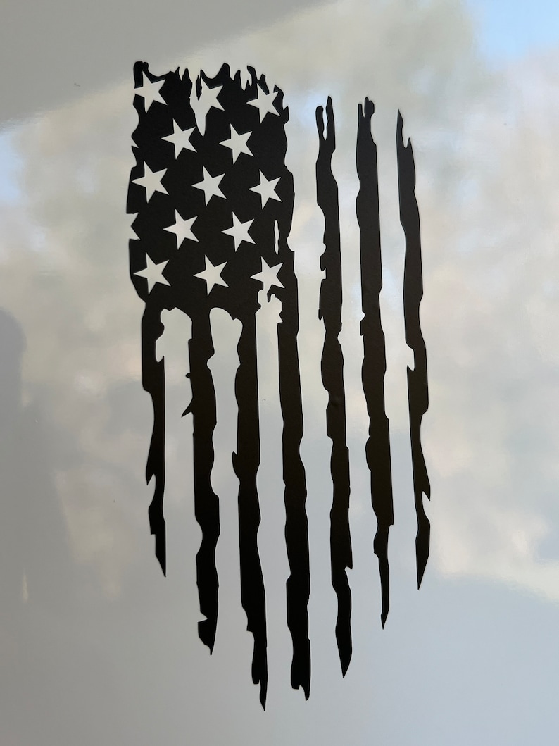 Tattered American Flag Decal - Etsy
