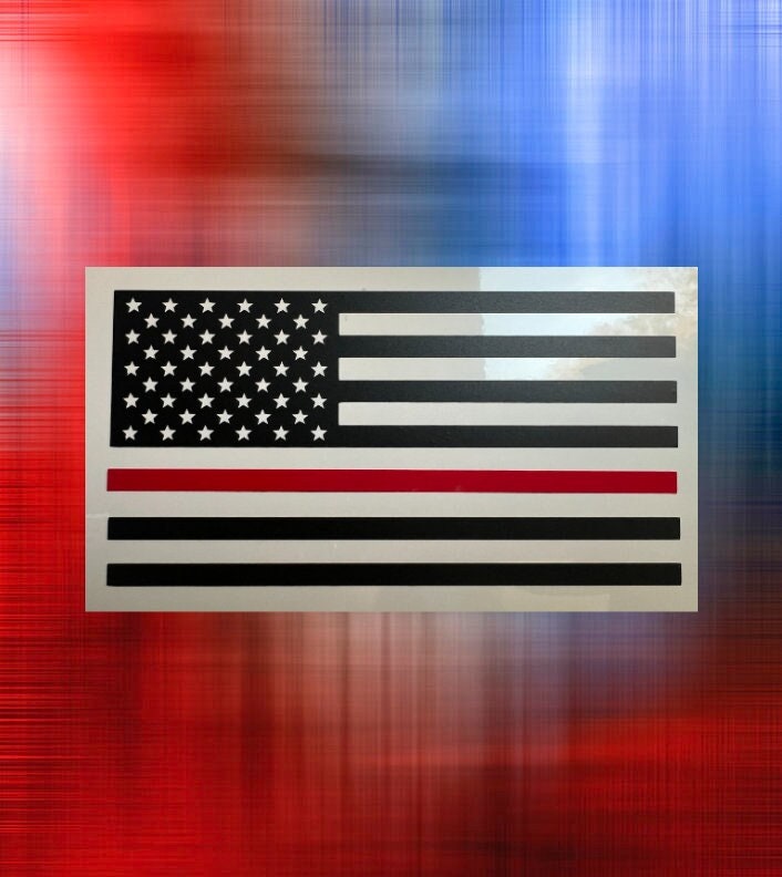 Thin Red Line American Flag - Etsy