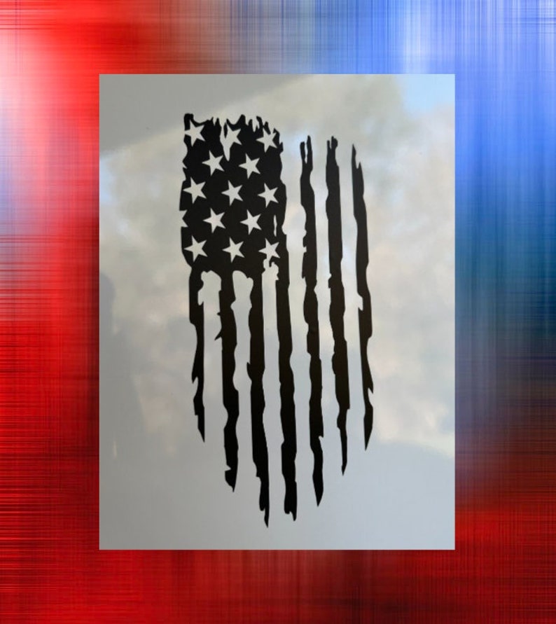 Tattered American Flag Decal - Etsy