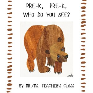 Brown Bear Classroom Book Template: DIY Canva Layout (digital Download ...