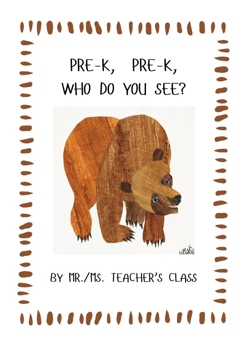 Brown Bear Classroom Book Template: DIY Canva Layout (digital Download ...