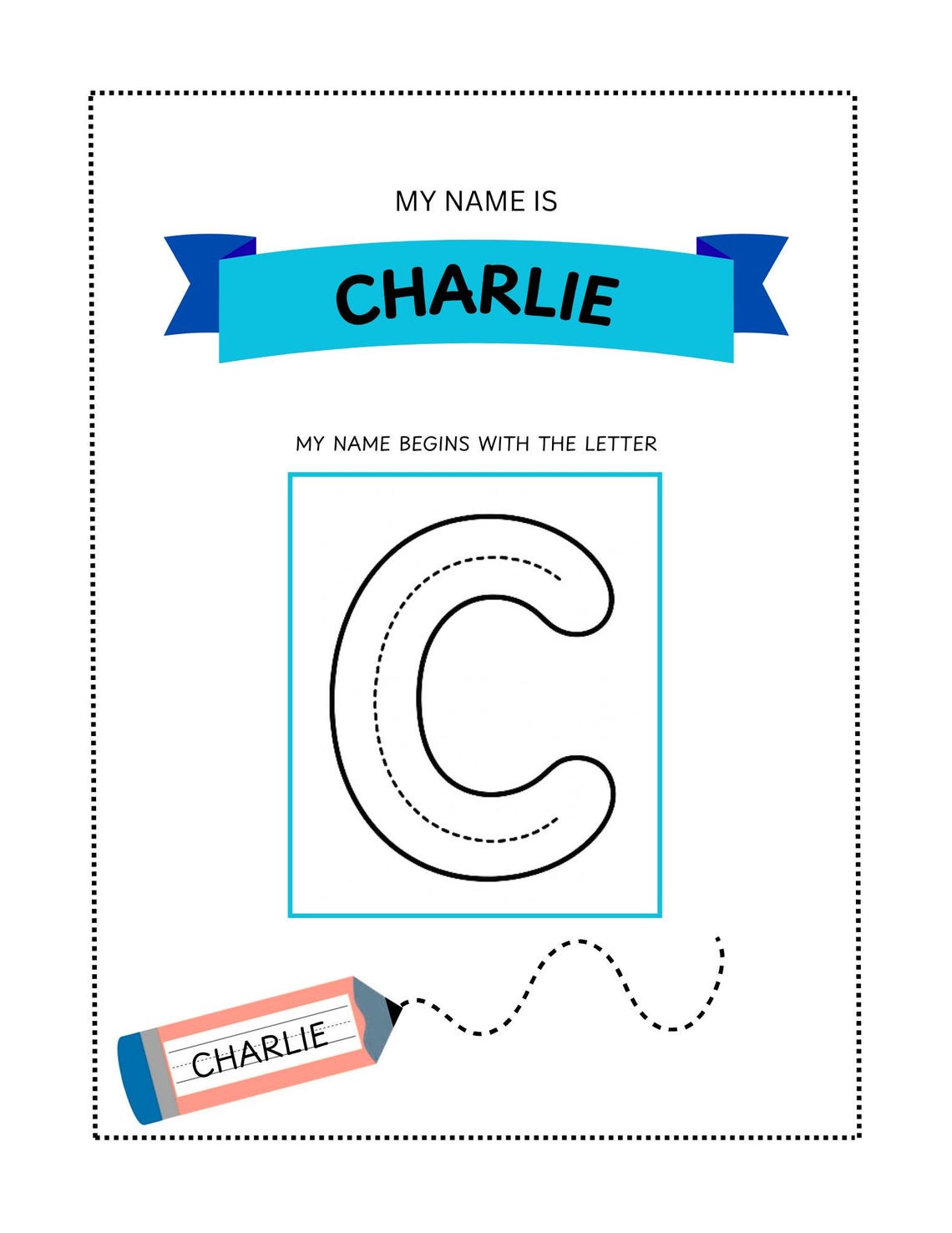 Custom Name Tracing Sheet | Handwriting Practice | Busy Book ...