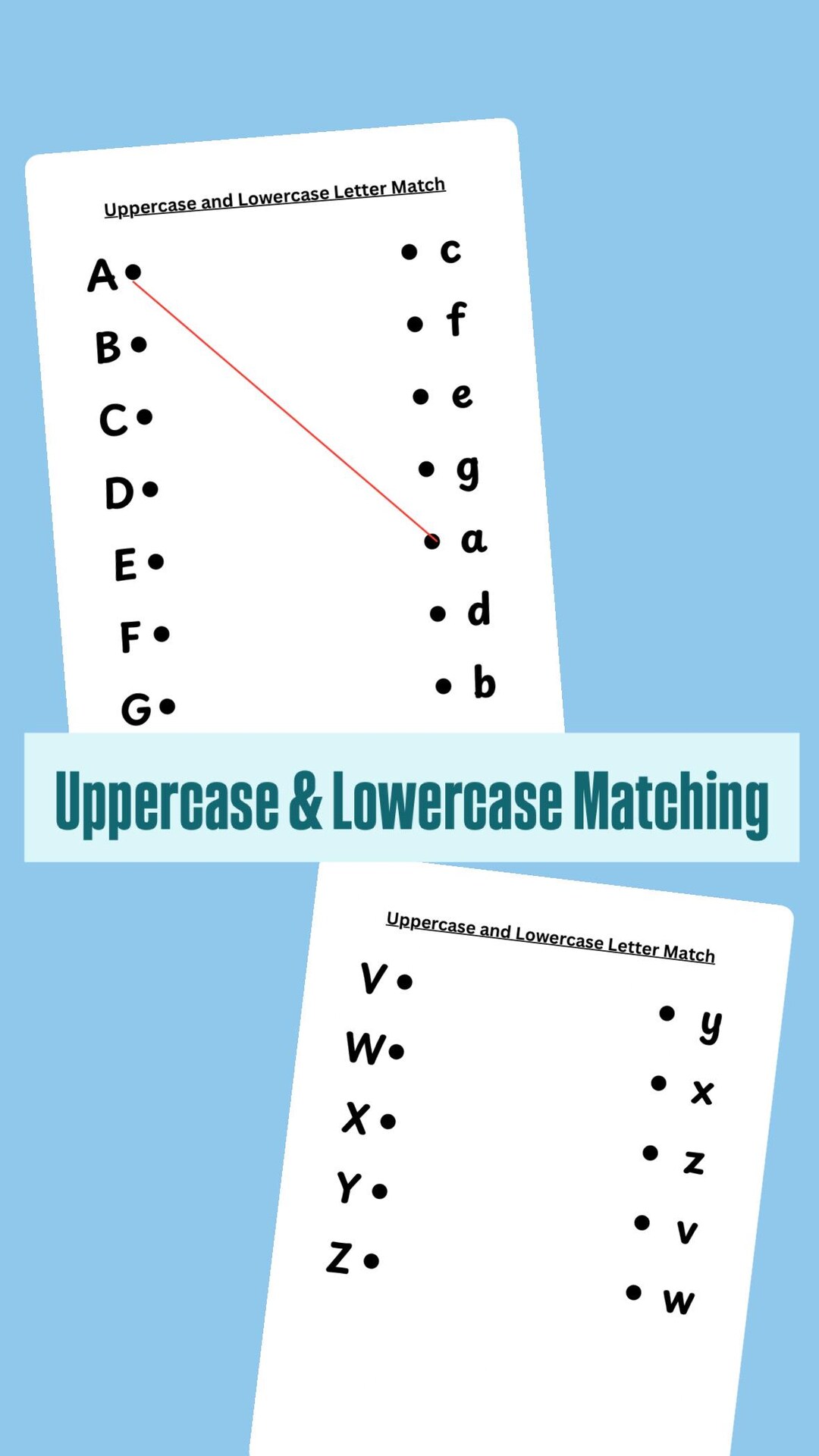 Alphabet Worksheet | Match Uppercase and Lowercase Letters | Letter ...