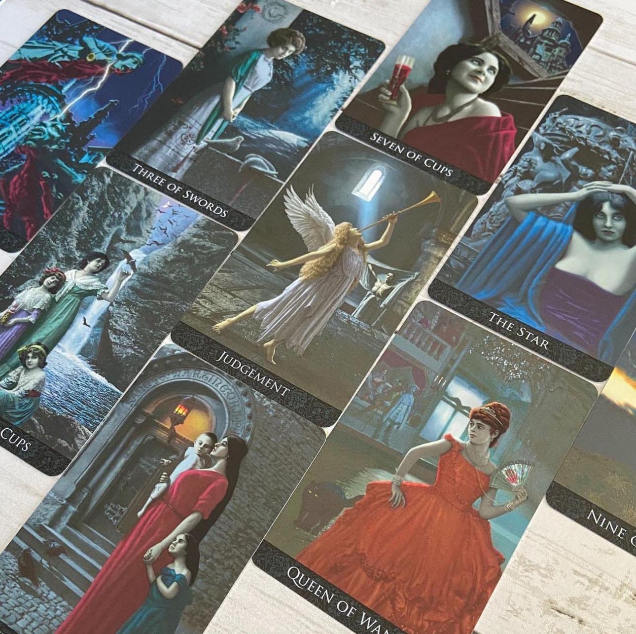 OOP the Bohemian Gothic Tarot Deck & Wooden Box and Bag Set Signed and ...