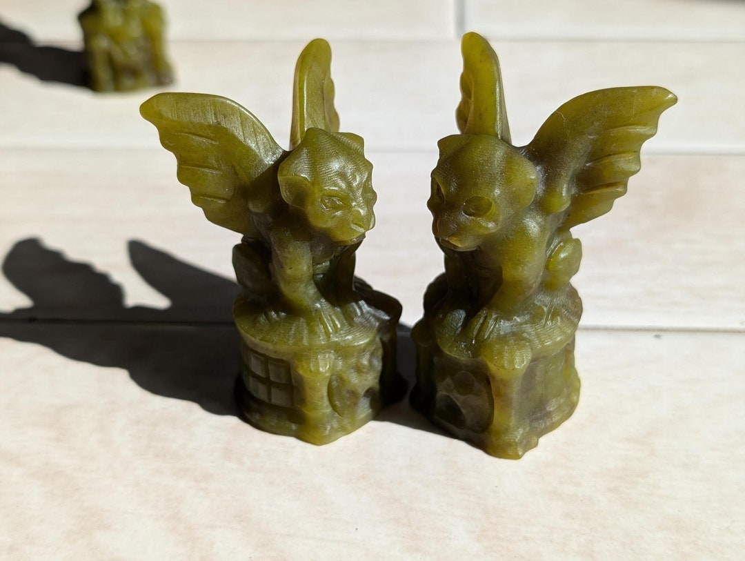 Jade Gargoyle Statue Carving 2.5, Smaller but Taller, Nice Details ...