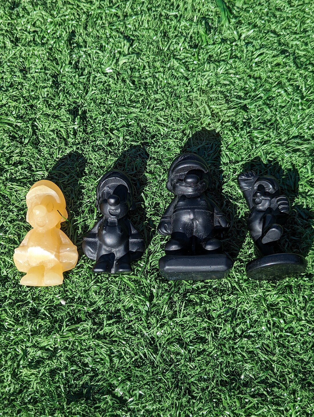 Crystal Mario Carving, Free Standing Mario Figure, Obsidian or Yellow ...