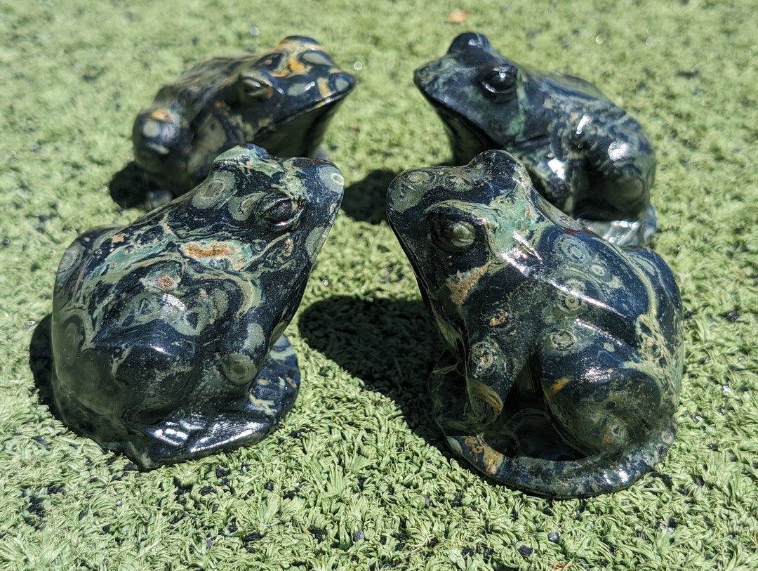 Kambaba Jasper Frog Carving, Crystal Frog Carving, Nice Detail, Medium ...