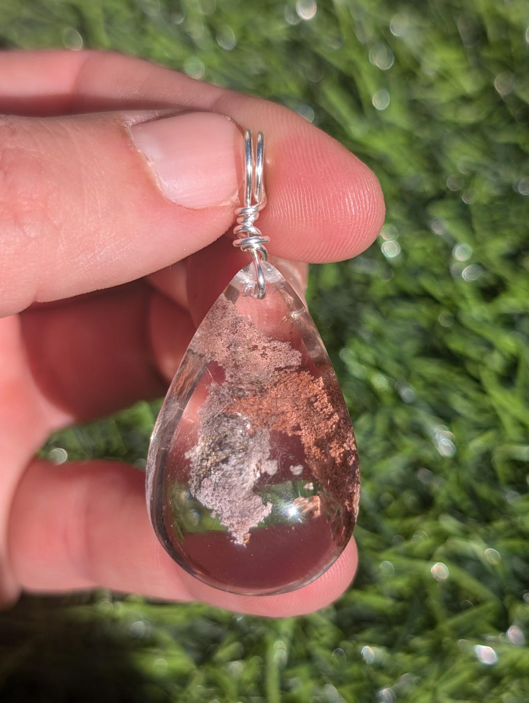 Garden Quartz Pendant. Garden Quartz Crystal Necklace, Wire Wrapped ...