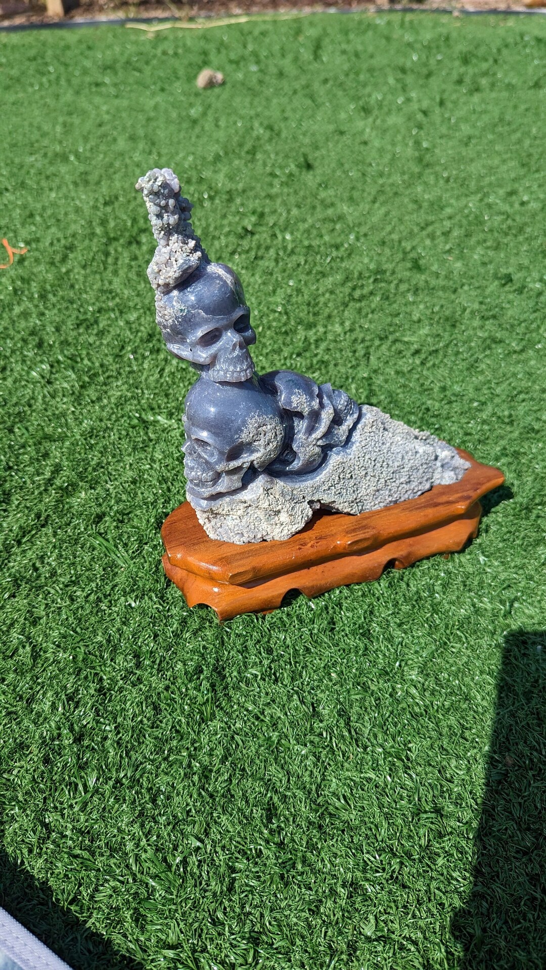 Grape Agate Specimen Skull Caving. Great Statement Piece. 9" Tall ...