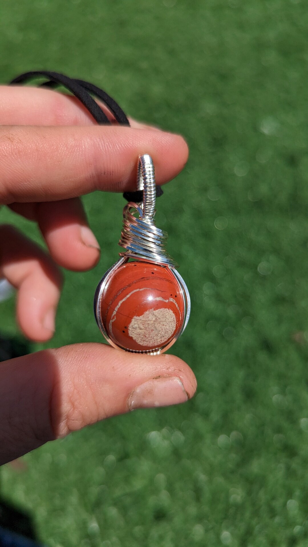 Crystal Ball Necklace Pendant Red Jasper Necklace or Pendant. Mini ...