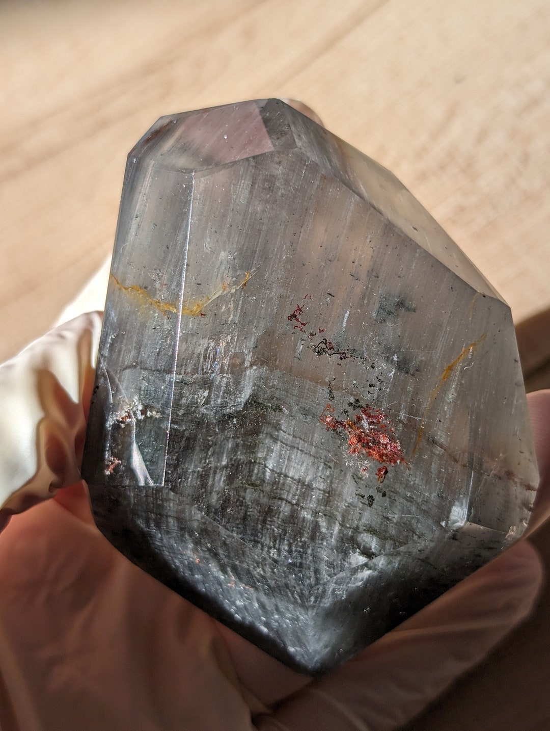 Garden Quartz Freeform, Grey Phantom With Stripes Garden Quartz ...