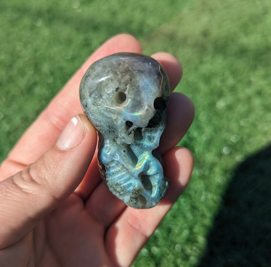 Crystal Alien Fetus, Labradorite Fetus Skeleton, Creepy but Cool 2.25 ...