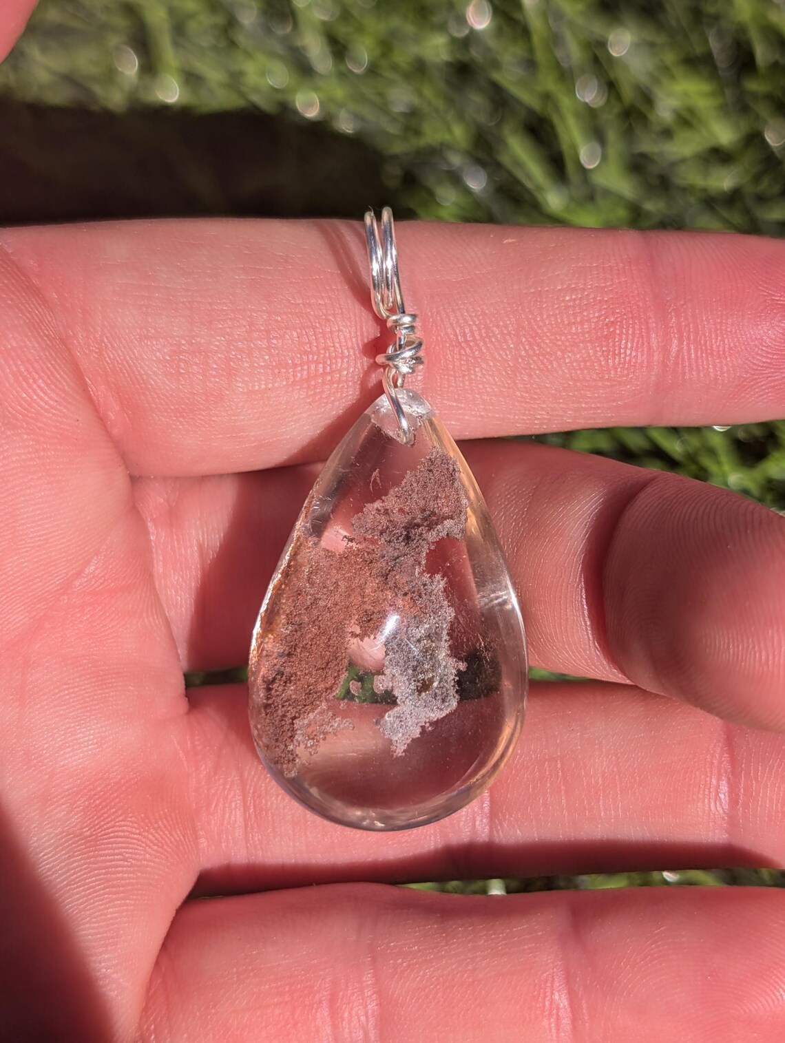 Garden Quartz Pendant. Garden Quartz Crystal Necklace, Wire Wrapped ...