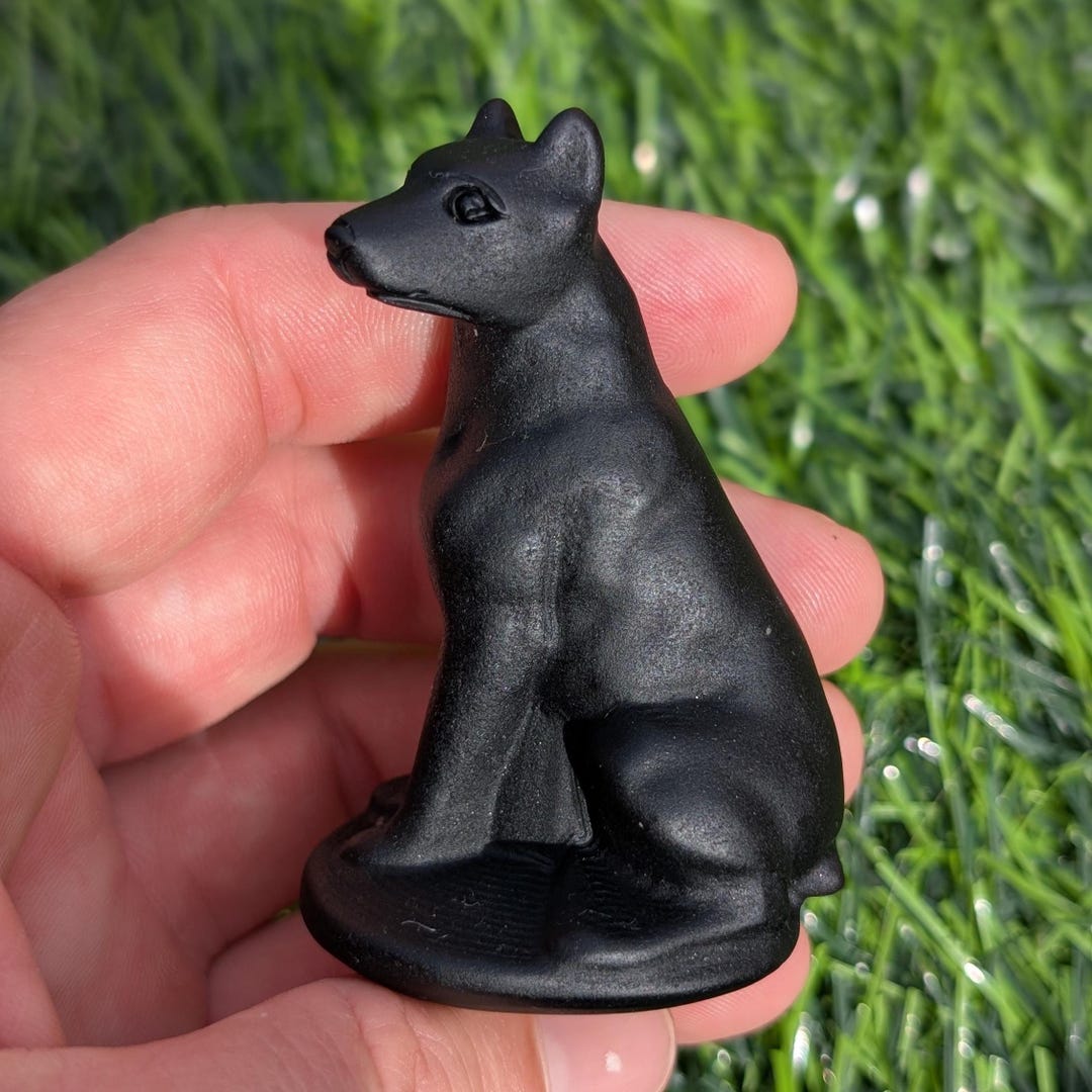 Obsidian Doberman Dog Carving 2" Obsidian Dog, Stone Dog, Black. Dog ...