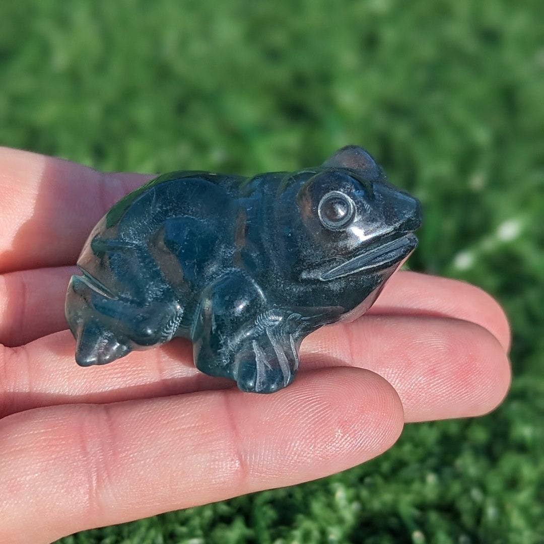 Crystal Frog Carving, Green Fluorite Frog Carving, Nice Detail, Medium ...