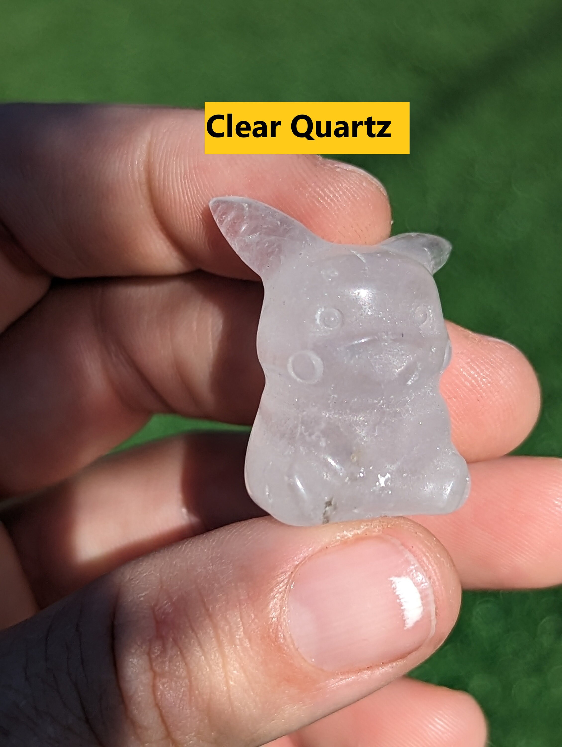 Crystal Pikachu Mini Carving 1", Free Standing, Green Aventurine, Quart ...