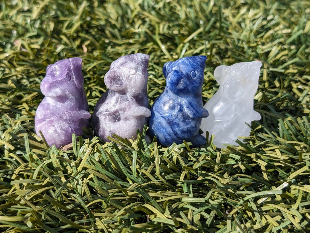 Crystal Mouse Mini Carving, 1.75" Chose by Gemstone. Cute Mouse ...