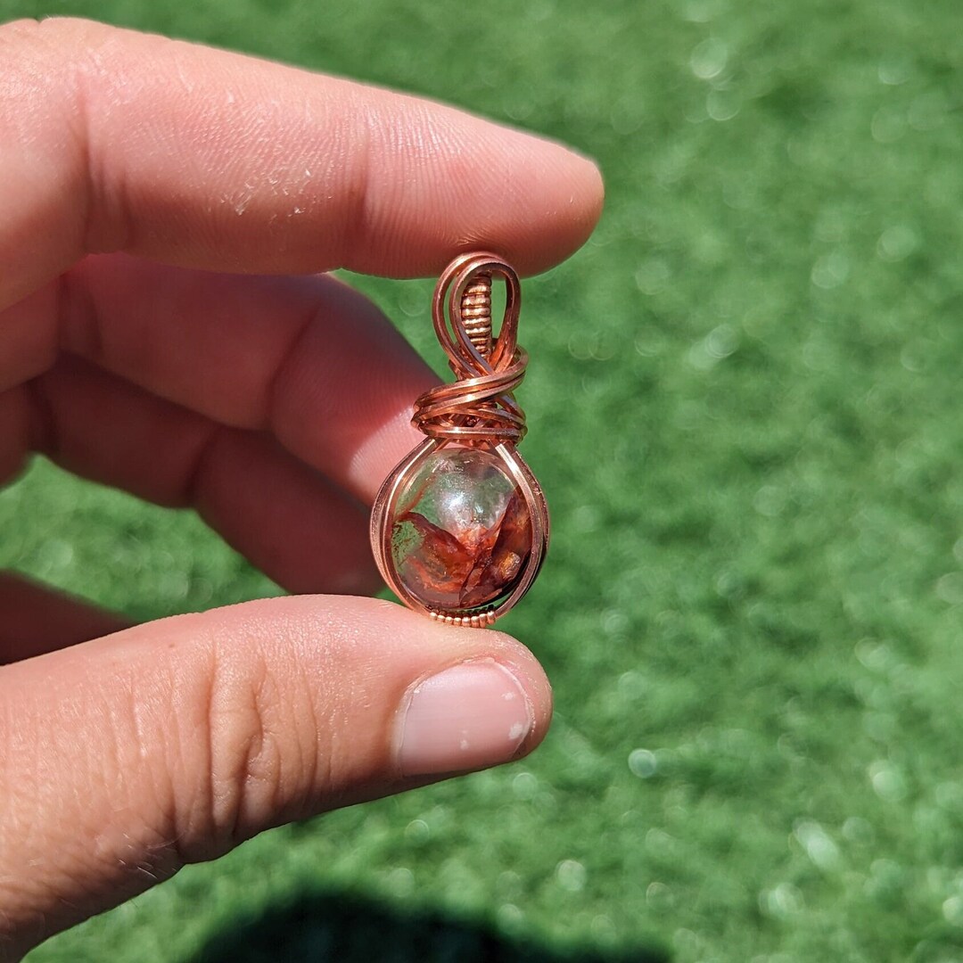 Crystal Ball Necklace Fire Quartz Necklace or Pendant. Mini - Etsy