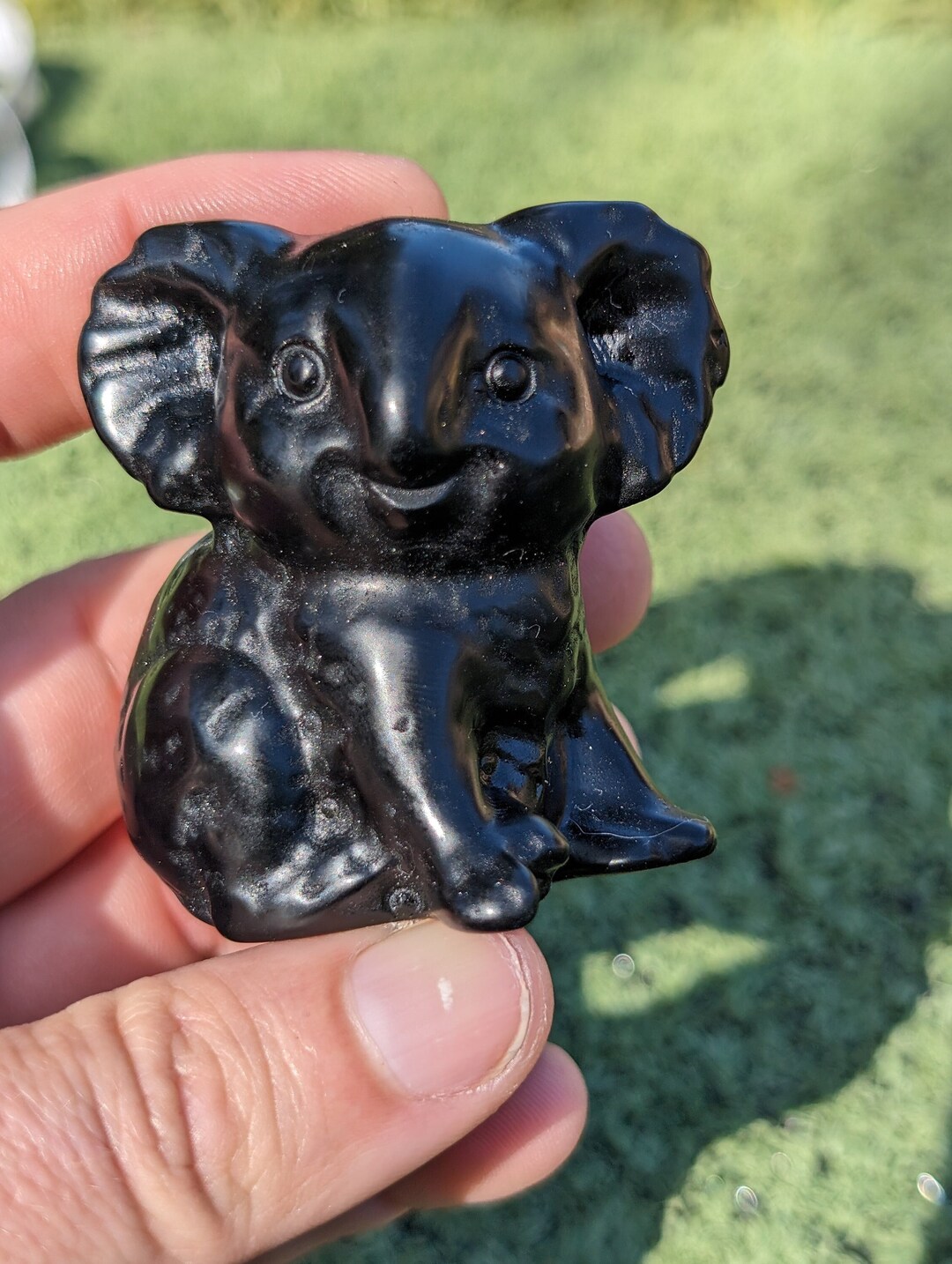 Obsidian Koala Statue Carving, Crystal Koala Figure. Gift for Koala ...