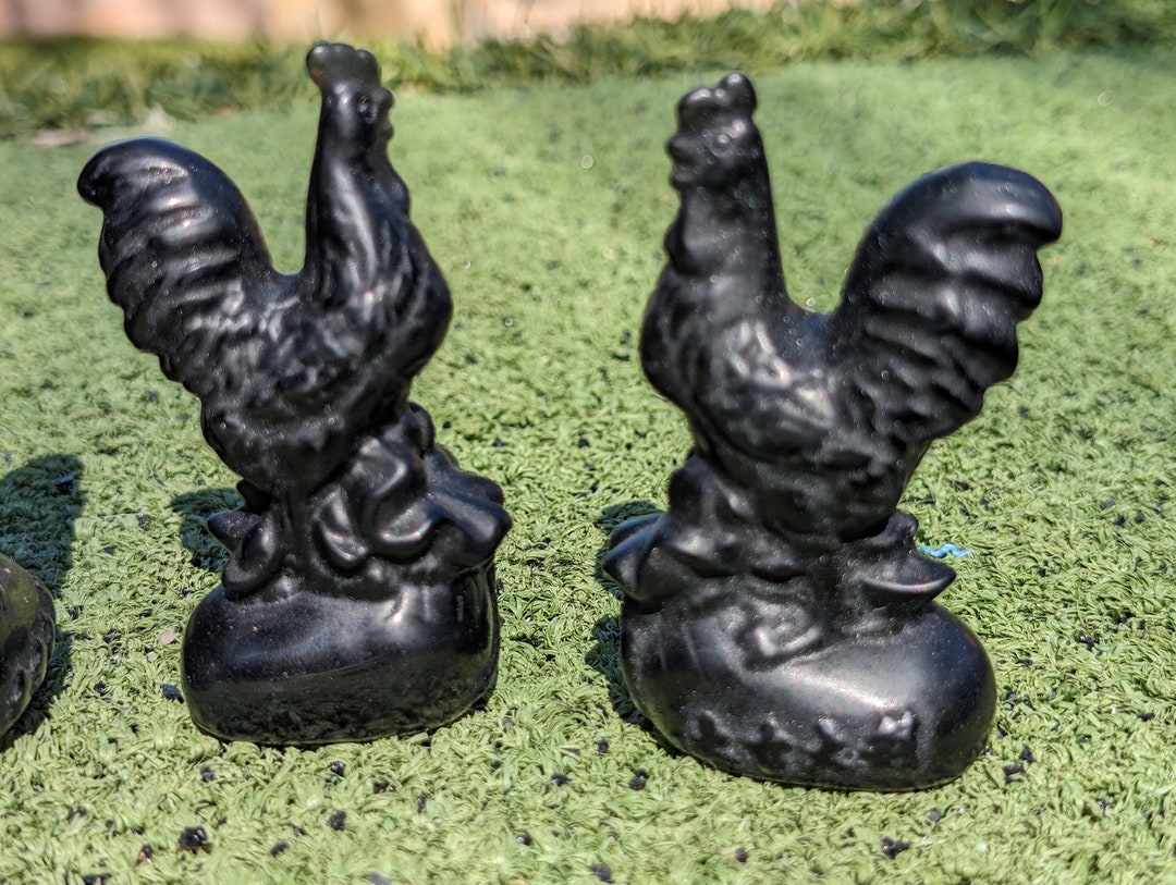 Obsidian Rooster Statue Carving, Crystal Rooster or Chicken Figure ...