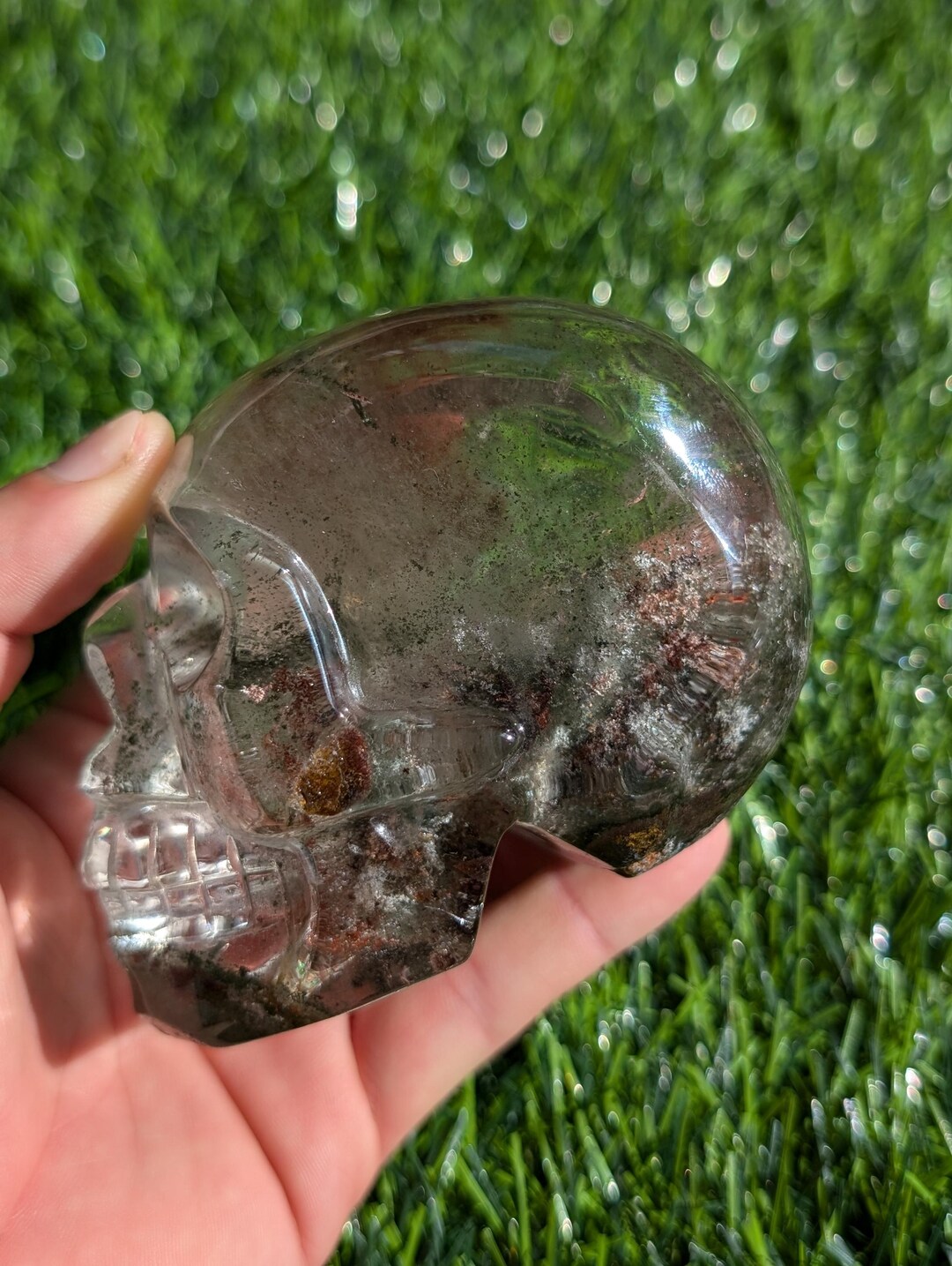 Garden Quartz Skull, 3.8" High Quality, Medium Clarity, Multi Color ...