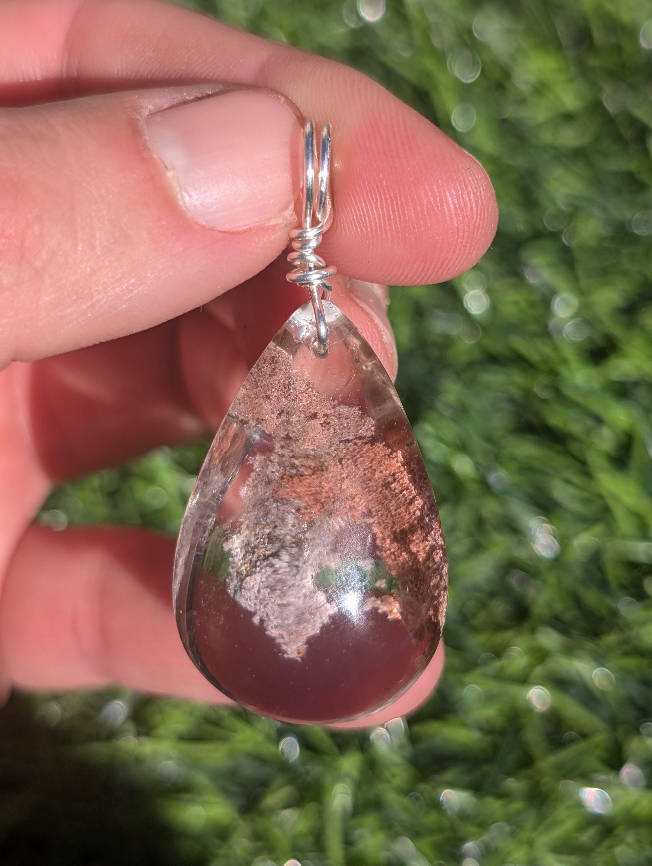 Garden Quartz Pendant. Garden Quartz Crystal Necklace, Wire Wrapped ...