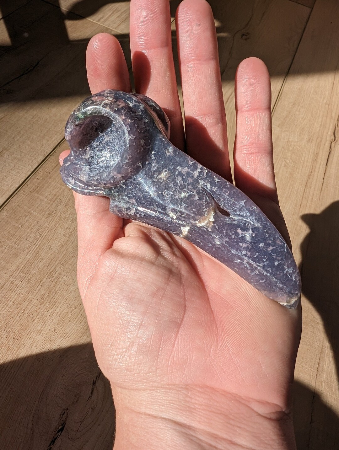 Grape Agate Purple Raven Skull, Rare, 4.3", Crystal Raven Skull ...