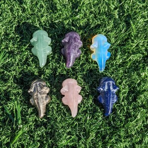 Crystal Axolotl Mini Carving, 1.5" Chose by Gemstone. Salamander ...