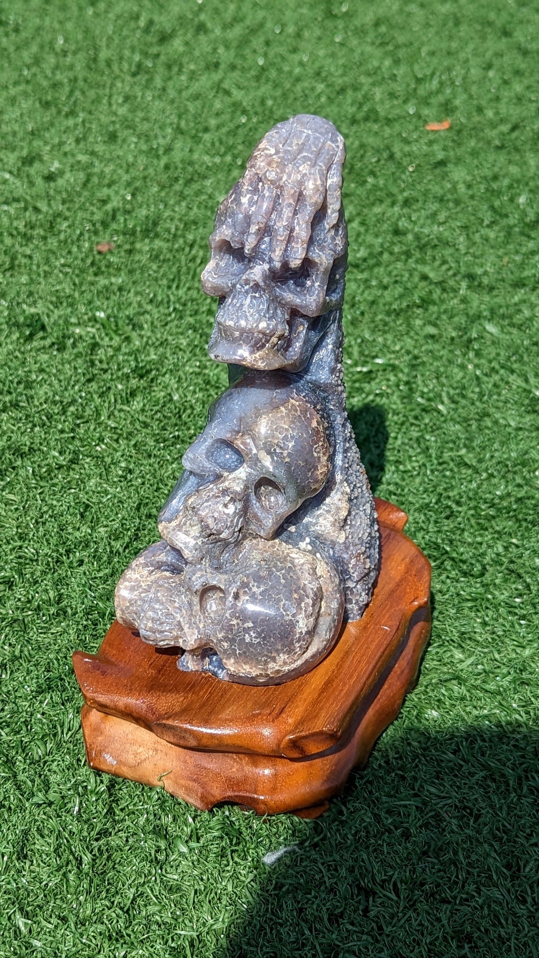 Grape Agate Specimen Skull Caving. Great Statement Piece. 7.75" Tall ...