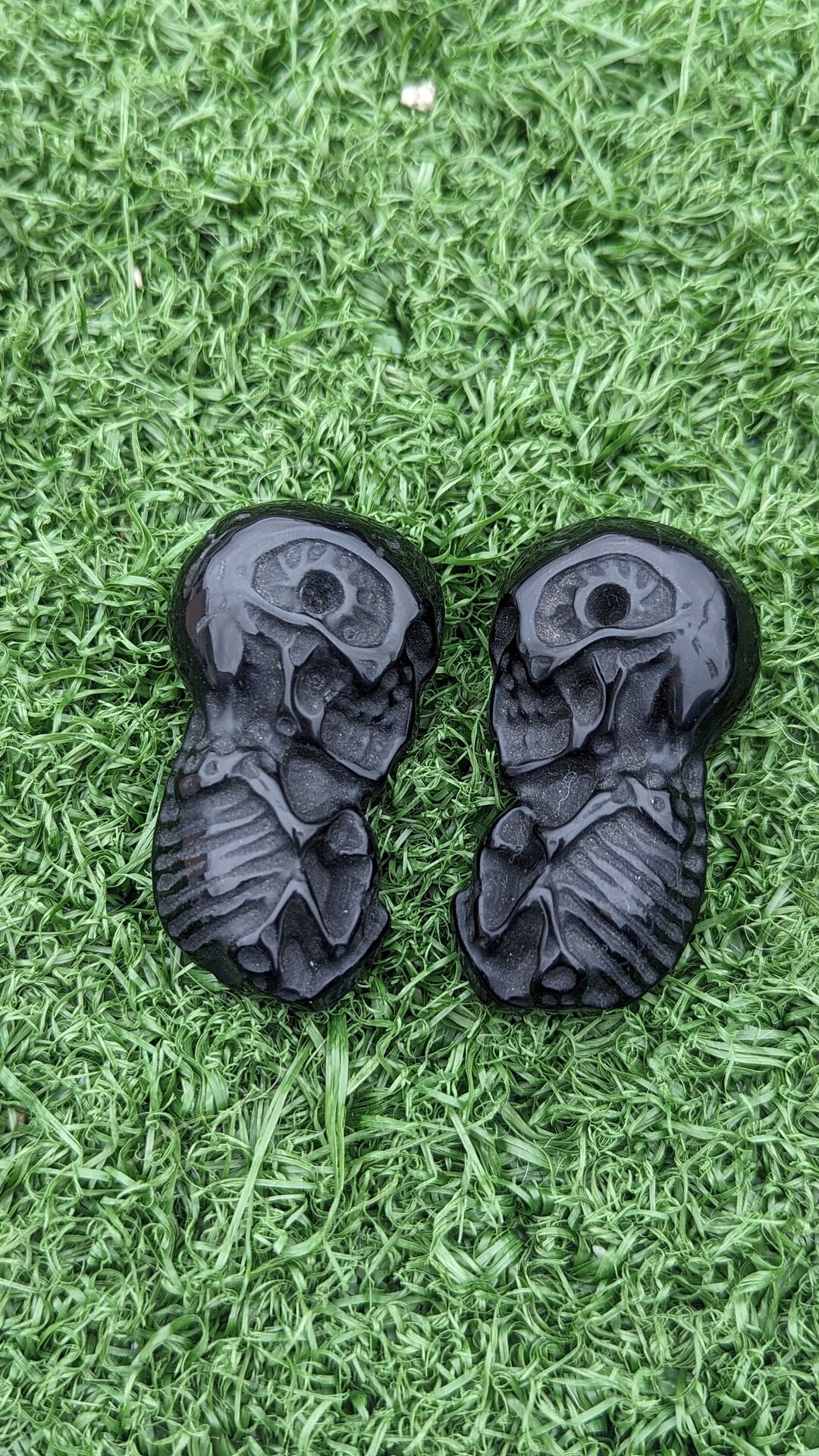 Crystal Alien Fetus, Obsidian Fetus Skeleton, Creepy but Cool! 2.25 ...