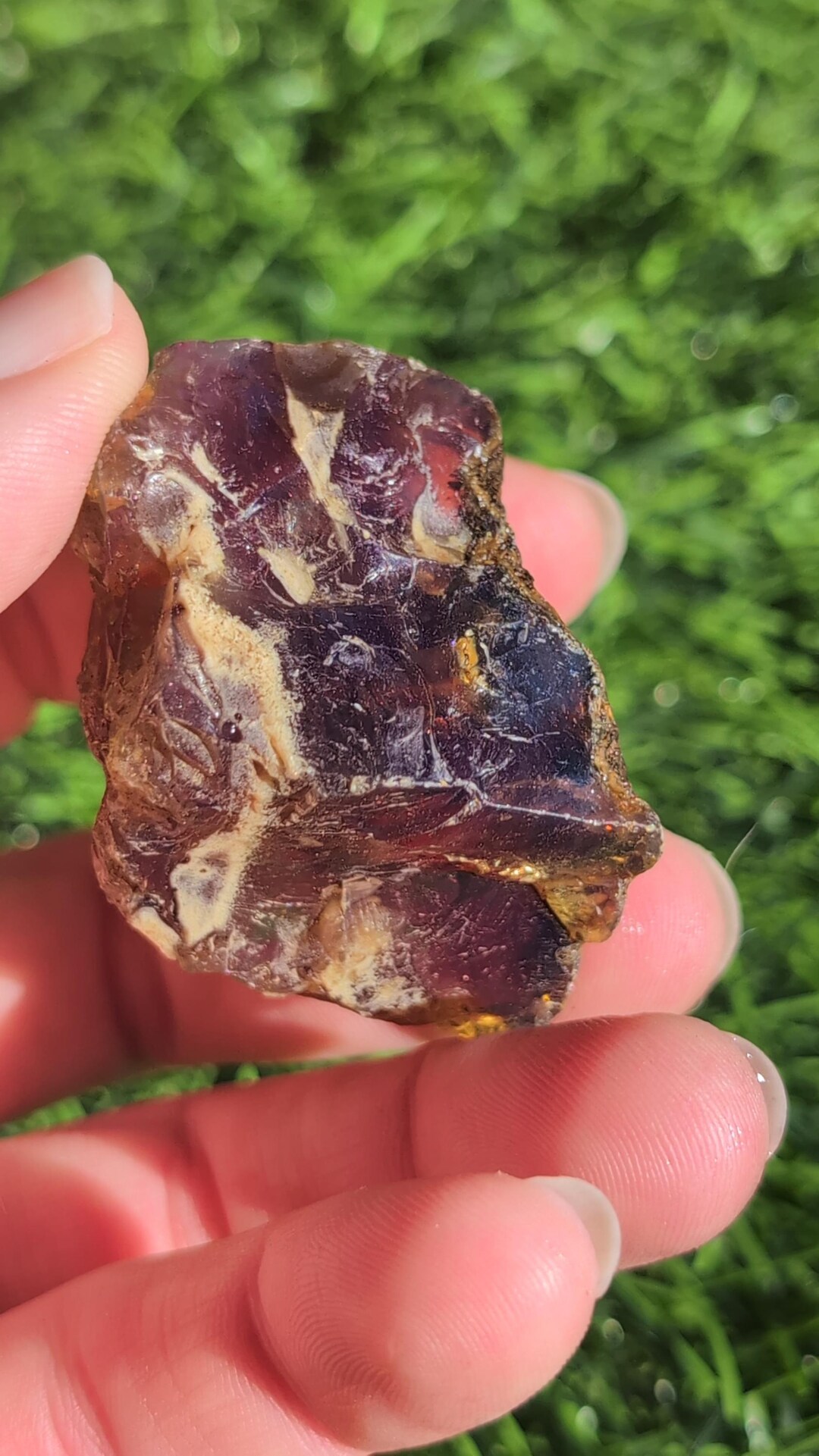 Raw Sumatran Amber Piece, Shines Blue Tint in the Sunlight. Rare Form ...