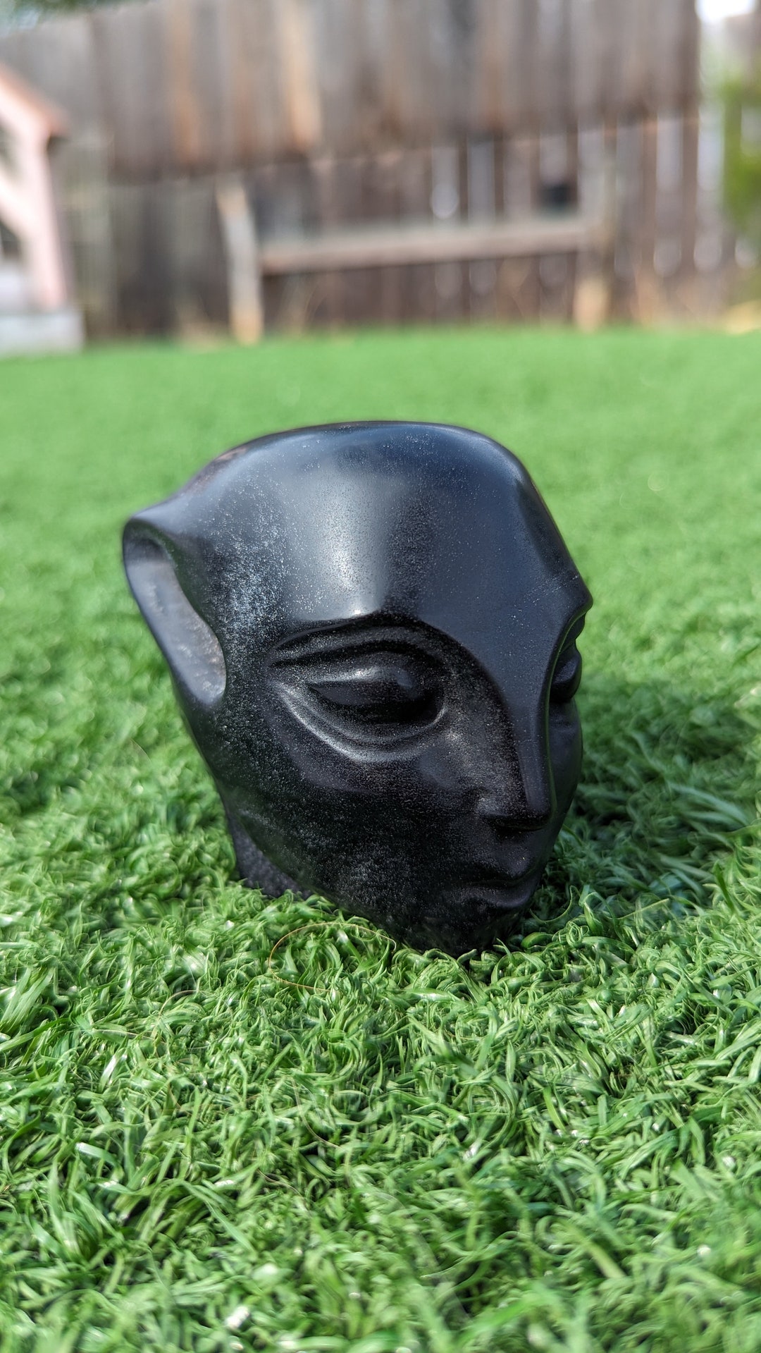 Obsidian Avatar Skull, 3.2 Inches. Large Size Avatar, Fairy, Alien, or ...