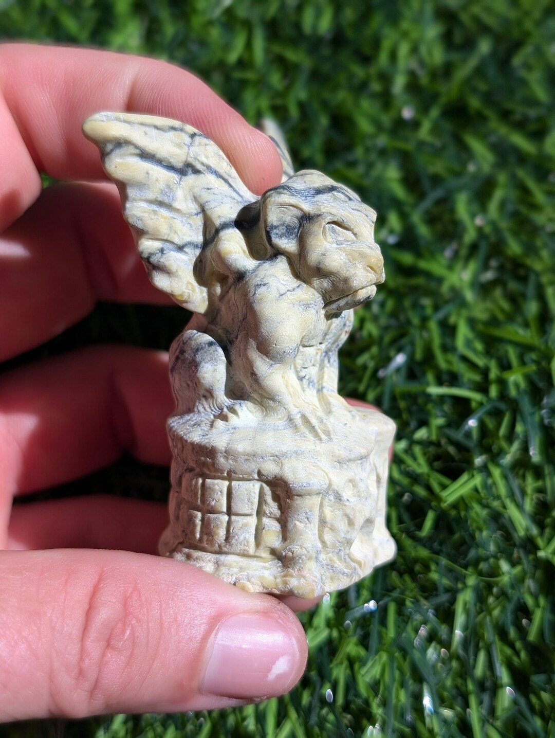 Jade Gargoyle Statue Carving 2.5, Smaller but Taller, Nice Details ...