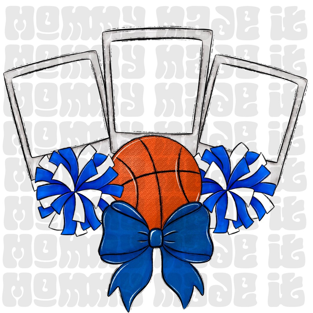 Basketball Cheer PNG – Blue Bow, Polaroid Frames (digital Download) - Etsy