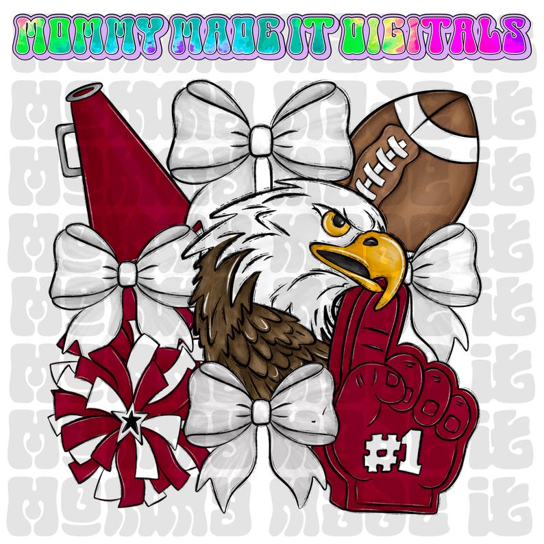 Eagle Football PNG: Sports Design for Sublimation, DTF, Spirit Wear ...