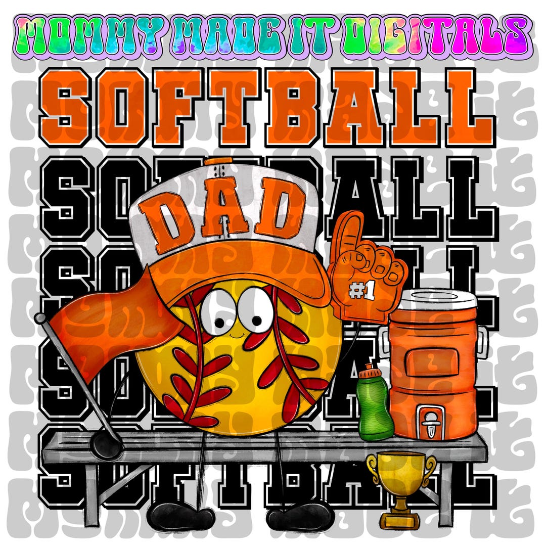 Softball Dad PNG: Orange Team Colors Digital Design (digital Download ...