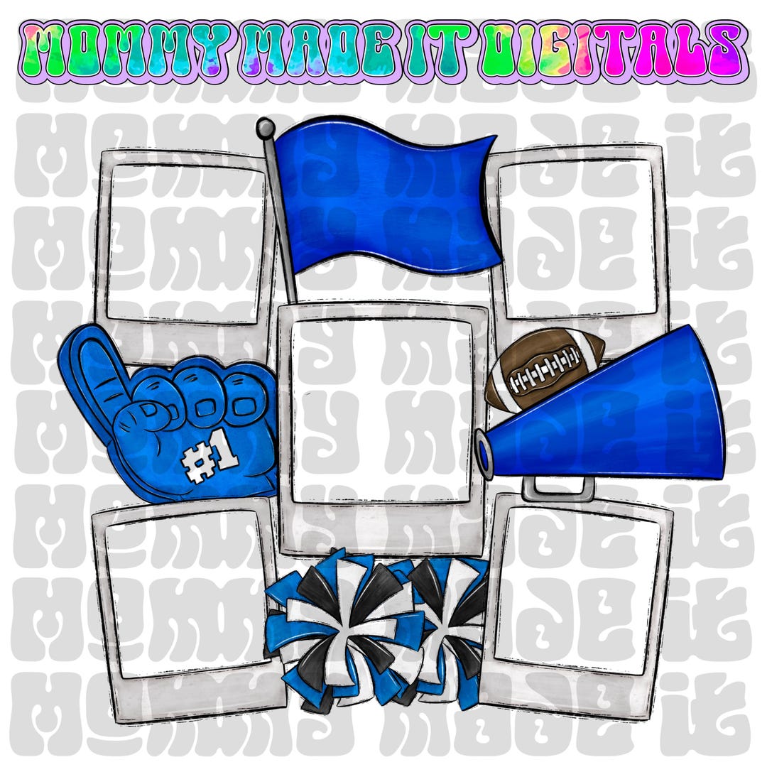 Blue - Football Cheer - Football Digital PNG - Sports Polaroid Digital ...