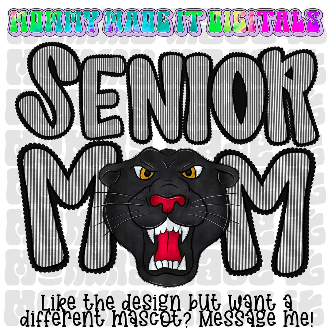 Senior Mom Mascot PNG: Seersucker Alpha Design (digital Download - Etsy ...