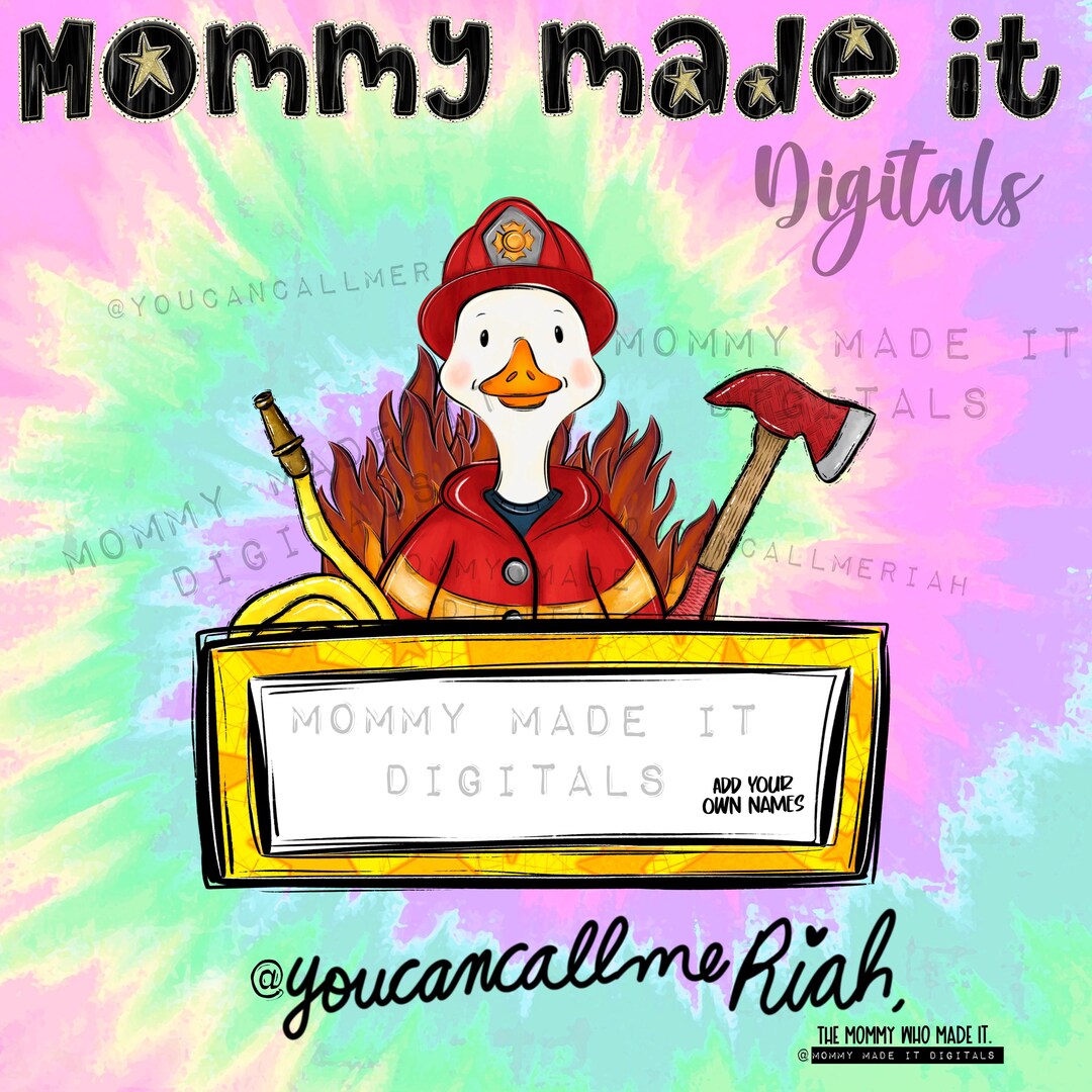 One Silly Goose Firefighter PNG: Kids/adults Sublimation Design ...