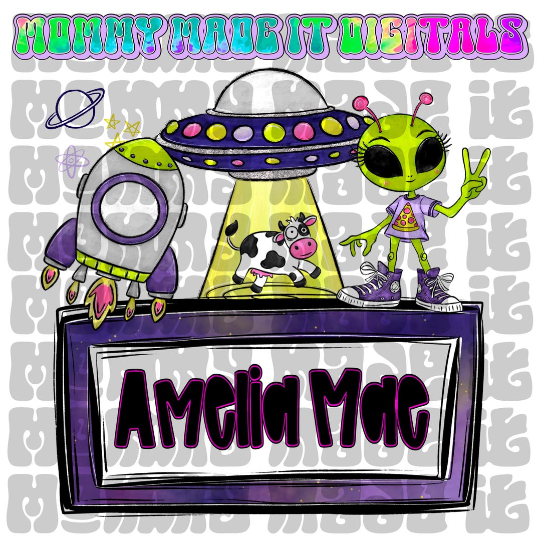 Alien Name Plate Outerspace PNG Digital Design Download - Etsy