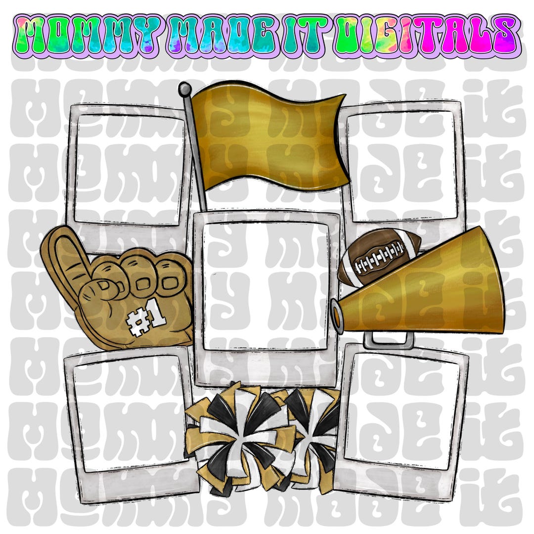 Gold - Football Cheer - Football Digital PNG - Sports Polaroid Digital ...
