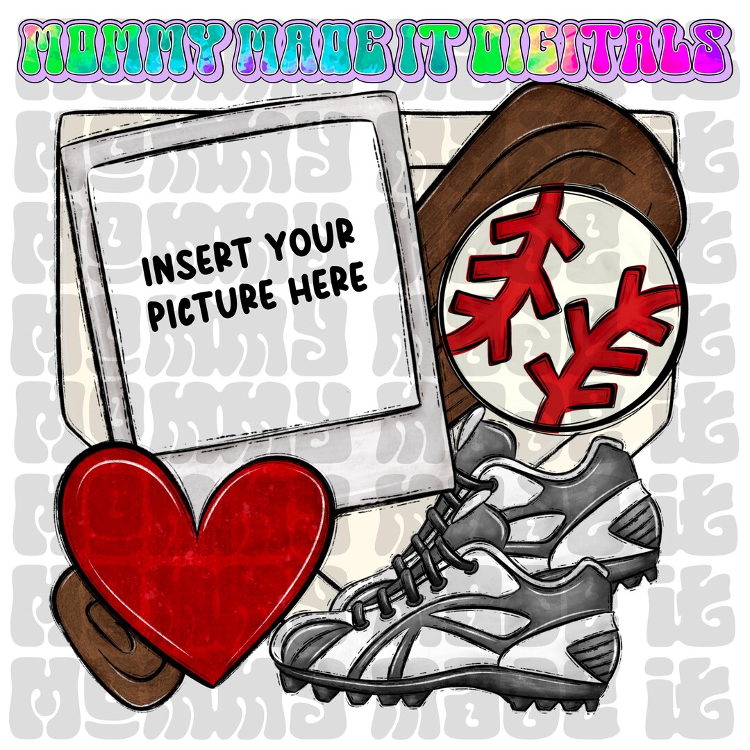 Baseball Polaroid Photo Template: Ballpark Spiritwear PNG (canva ...
