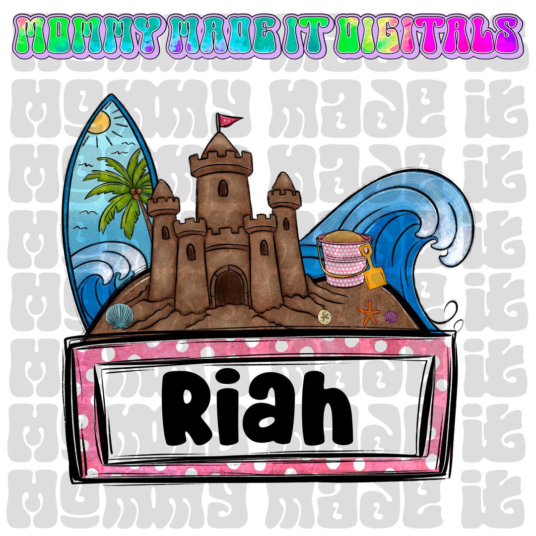Summer Doodle Name Plate Design: Ice Cream Pool Party (PNG Digital ...