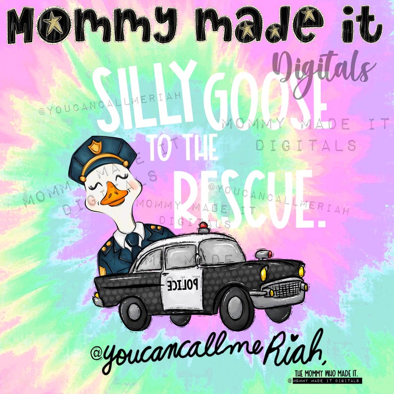 Silly Goose Police Officer PNG: Kids/adults Sublimation Design (digital ...