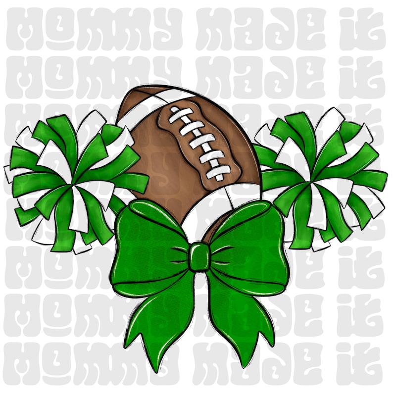 Green - Football Cheer - Football Digital PNG - Sports Digital Design ...