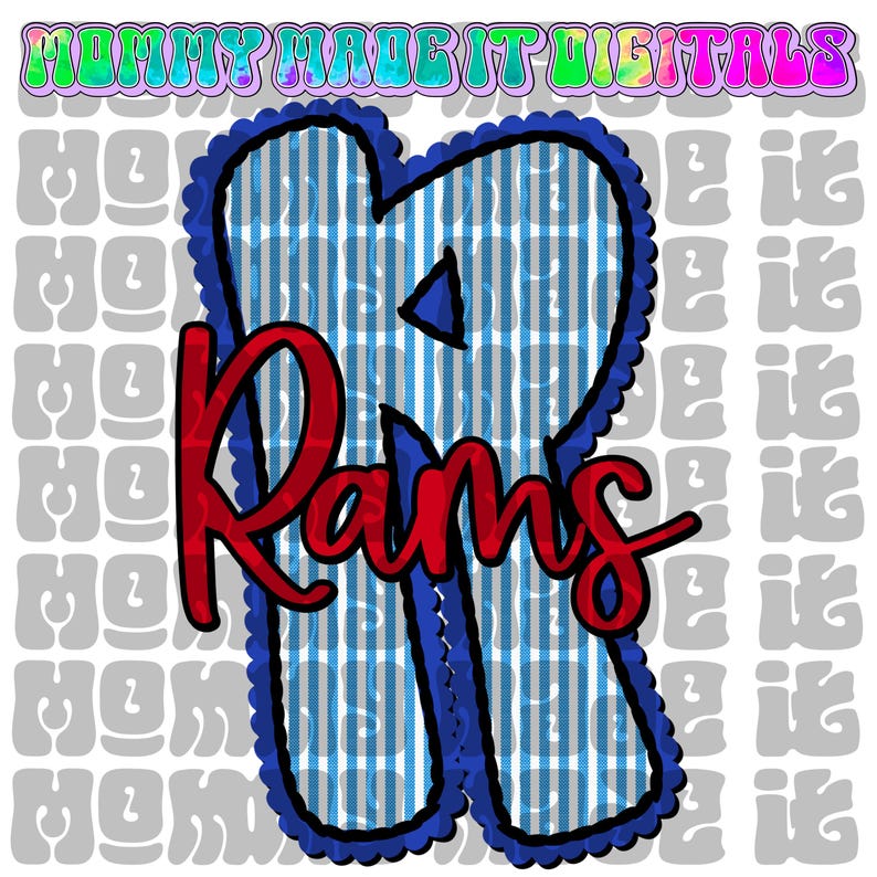 Rams Mascot Seersucker PNG: School Spirit Sublimation Design (digital ...