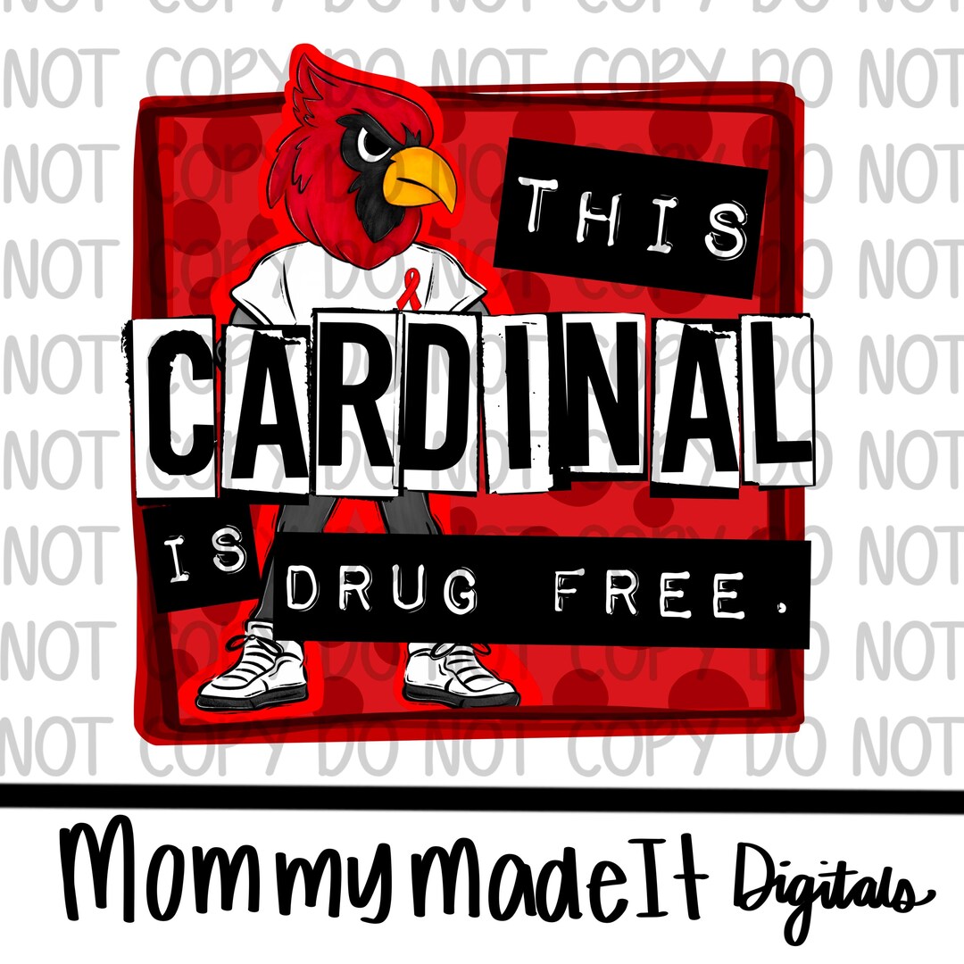 Drug-free Cardinal Mascot PNG: Red Ribbon Week Design (digital Download ...