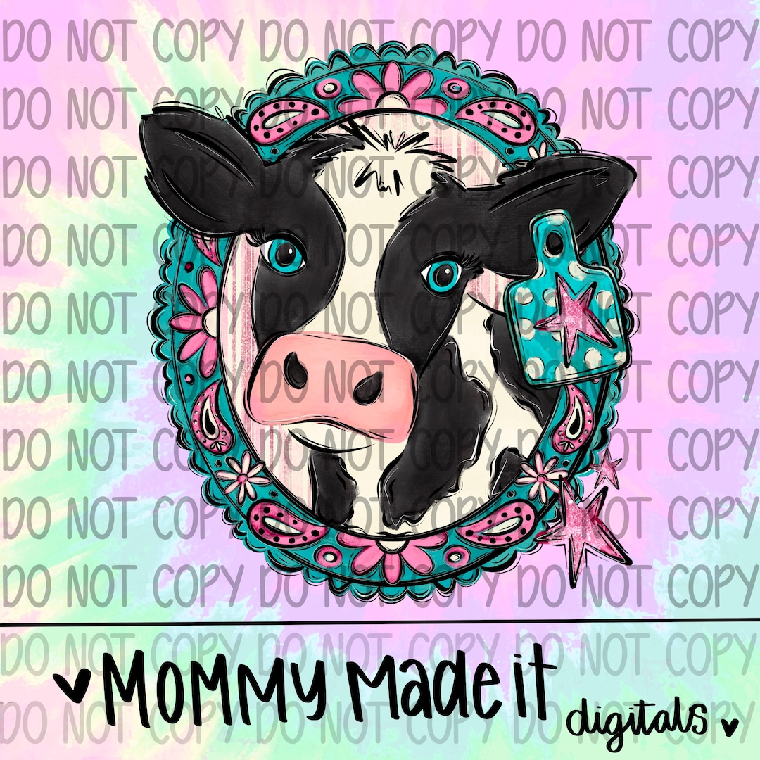 Show Cow PNG, Turquoise Western Design (digital Download) - Etsy