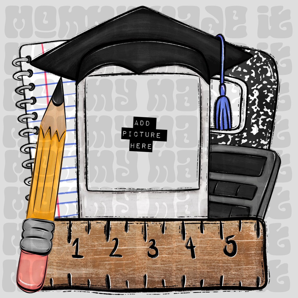 Graduation Photo Frame PNG, Cap and Gown Design (digital) - Etsy